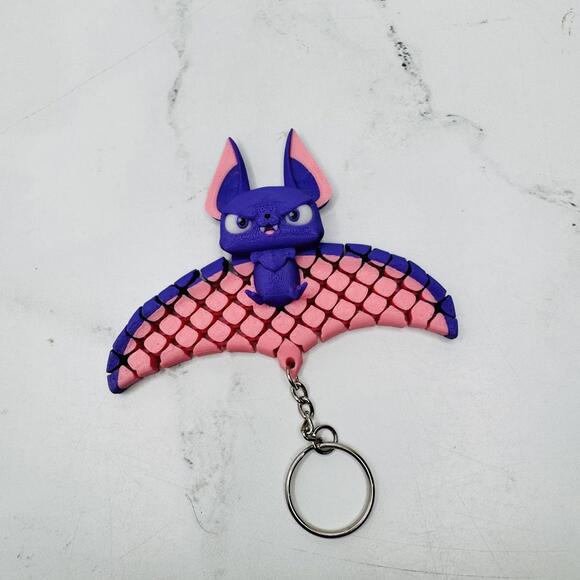 Toys | Cute 3d Printed Bat Keychain Articulated Fidget Toys Bat ...